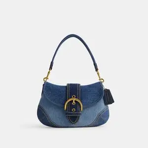 Coach Soho Bag In Repurposed Denim - Brass/Blue Multi | Editorialist